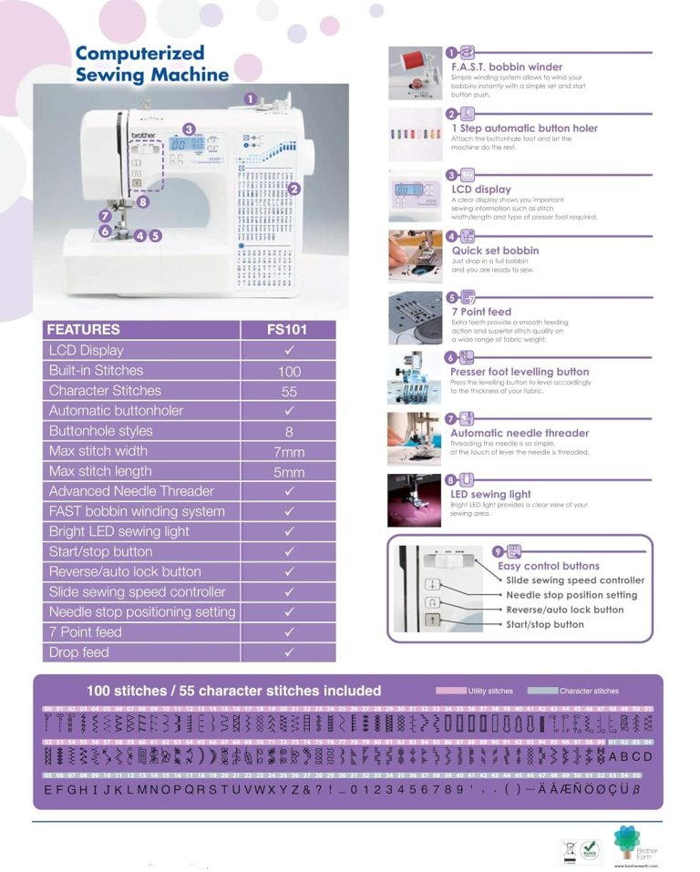 Buy Brother FS101 Computerized Sewing Machine In Chennai